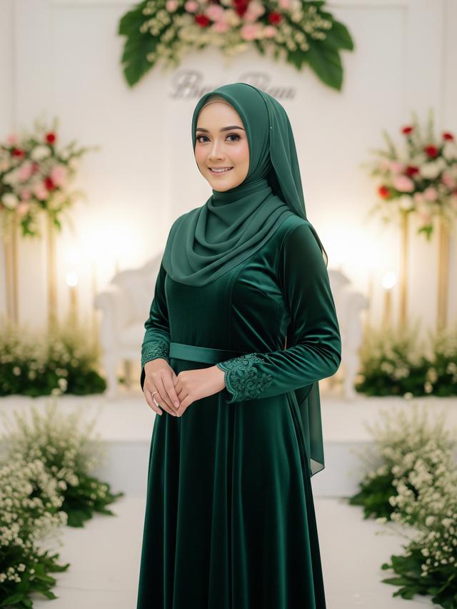 9 Model Gamis Warna Elegan untuk Acara Lamaran, Anggun di Momen Spesial
