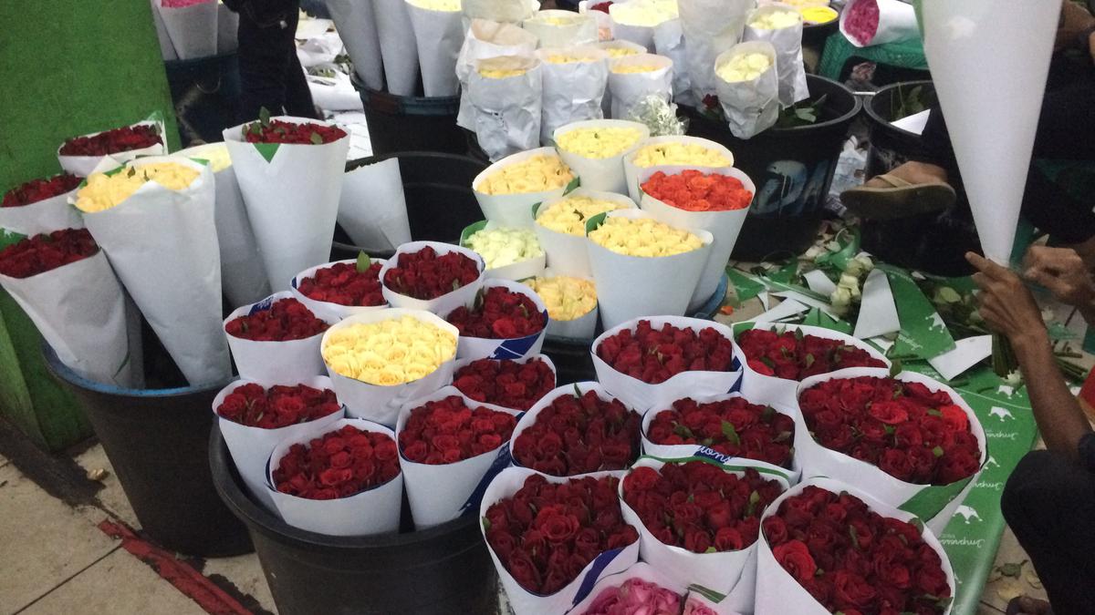 Penjualan Bunga Mawar di Pasar Rawa Belong Melonjak di Hari Valentine ...
