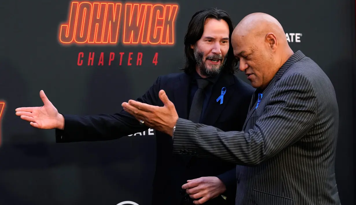 Penghormatan Keanu Reeves untuk Mendiang Lance Reddick, Pakai Pita Biru Saat Hadiri Premiere ...