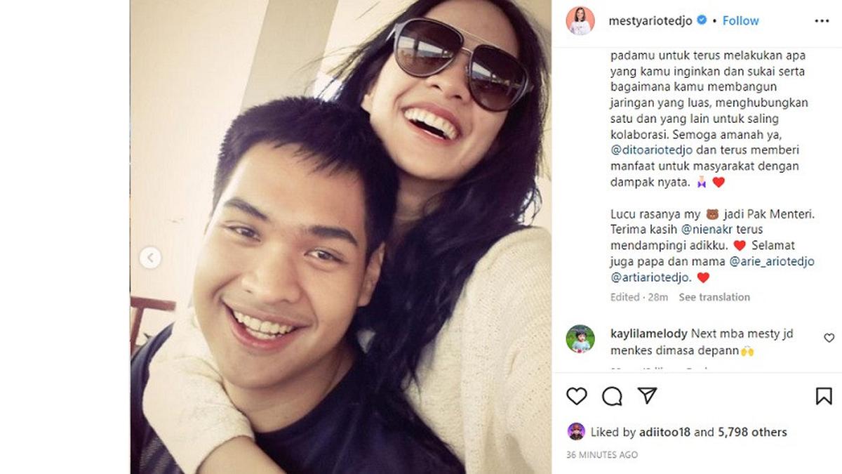 Ungkapan Menggemaskan Mesty Ariotedjo untuk Menpora Dito Ariotedjo