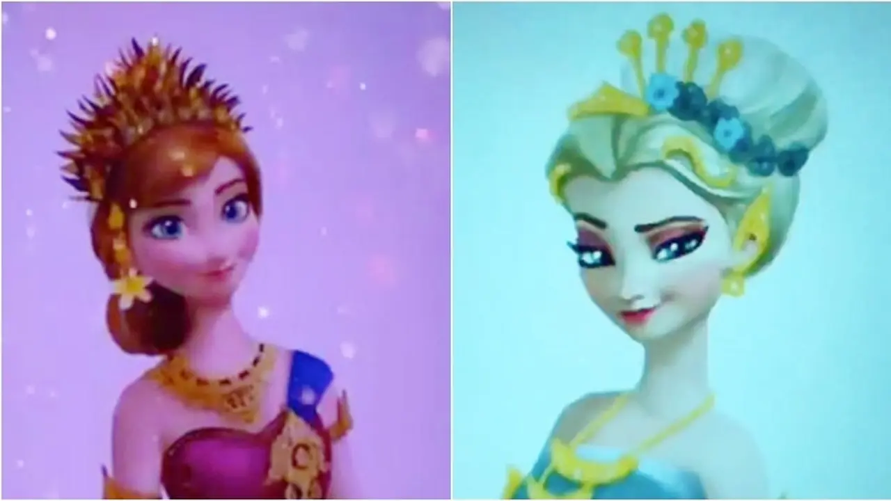 Viral Editan Tokoh Film 'Frozen' Elsa dan Anna Versi Indonesia, Bikin ...