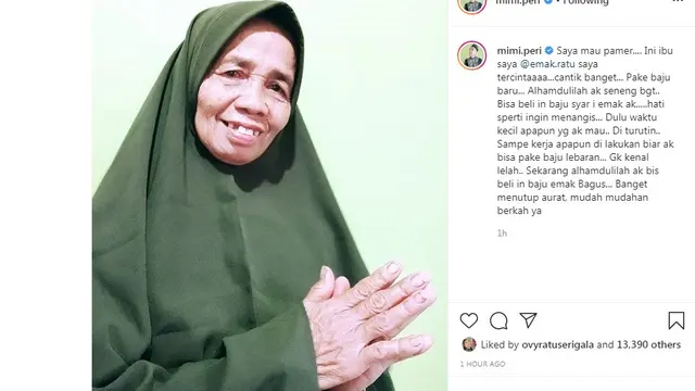 Belikan Baju Lebaran untuk Ibu, Selebgram Mimi Peri Kenang Masa Lalu ...