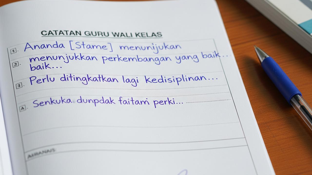 150 Contoh Catatan Wali Kelas yang Menyentuh Hati, Inspirasi Pesan ...