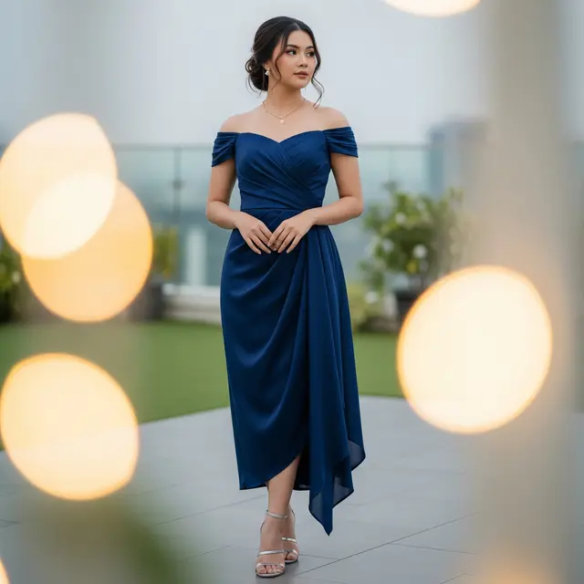 9 Model Gaun Pesta Off-Shoulder Midi, Busana Elegan untuk Berbagai ...