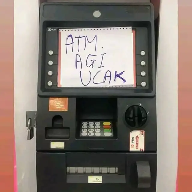 6 Tulisan 'ATM Rusak' Sok Imut Ini Kocak, Bikin Geli Sekaligus Ngakak ...
