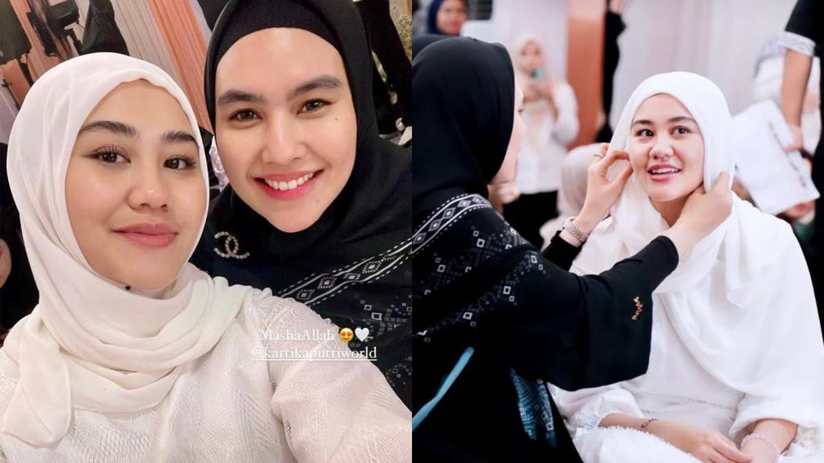 6 Potret Anggunnya Aaliyah Massaid Dibalut Hijab saat Ikut Kajian Islam, Tuai Pujian dari Thariq ...