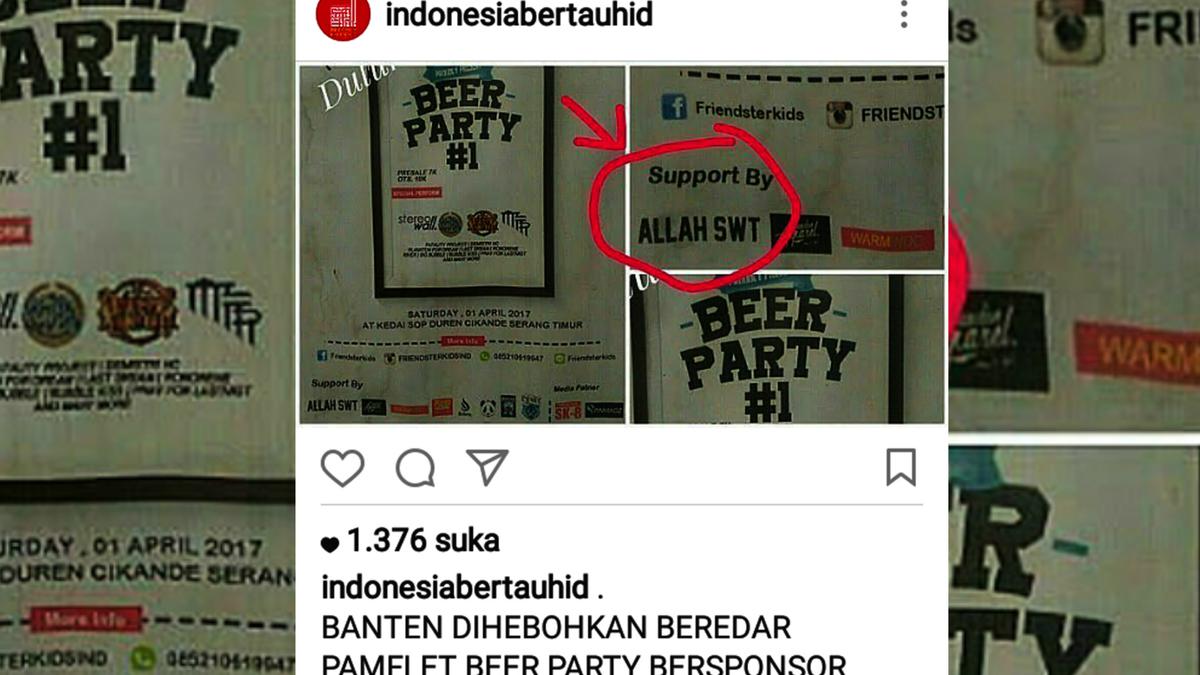 Pamflet 'Beer Party' Disponsori Allah SWT Hebohkan Medsos - Regional ...