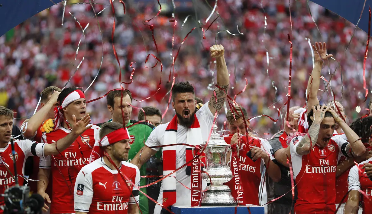 Kegembiraan Arsenal Juara Piala FA 2016-2017 - Foto Liputan6.com