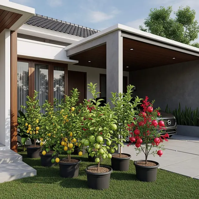 9 Inspirasi Rumah dengan Kebun Buah Mini di Samping Carport, Fungsional ...