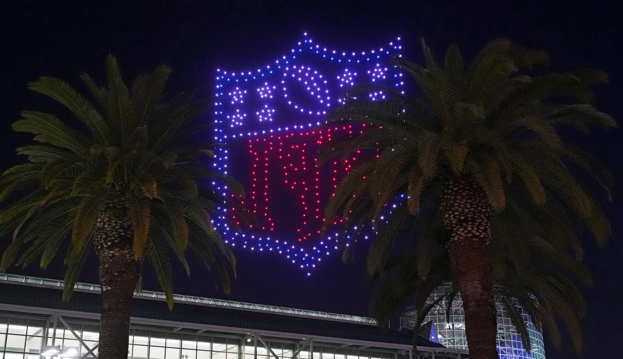 FOTO: Pertunjukan 500 Drone Jelang Super Bowl - Foto Liputan6.com