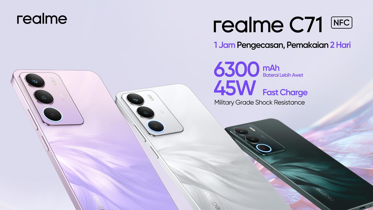 Realme Rilis HP Rp 1 Jutaan Realme C71 dengan NFC, Cek di Sini Spesifikasinya