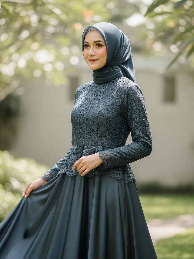 8 Tips Mengombinasikan Warna Bold pada Gamis Brokat Satin agar Tampil ...