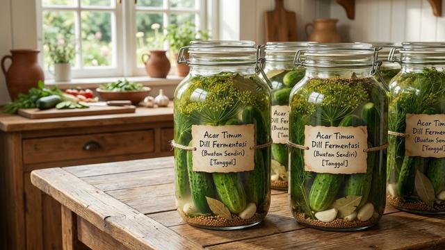 Resep Acar Timun Fermentasi Dill Segar, Bahan Sederhana dan Proses Singkat