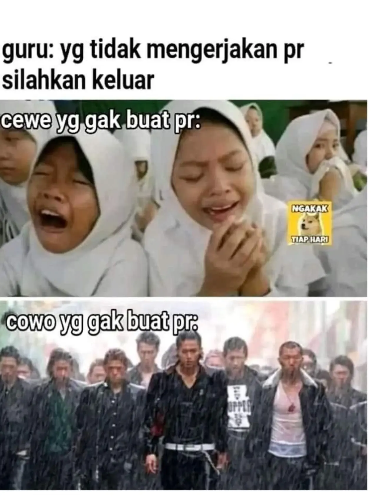 6 Meme Beda Cewek dan Cowok saat di Kelas, Bikin Kangen Teman Sekolah ...