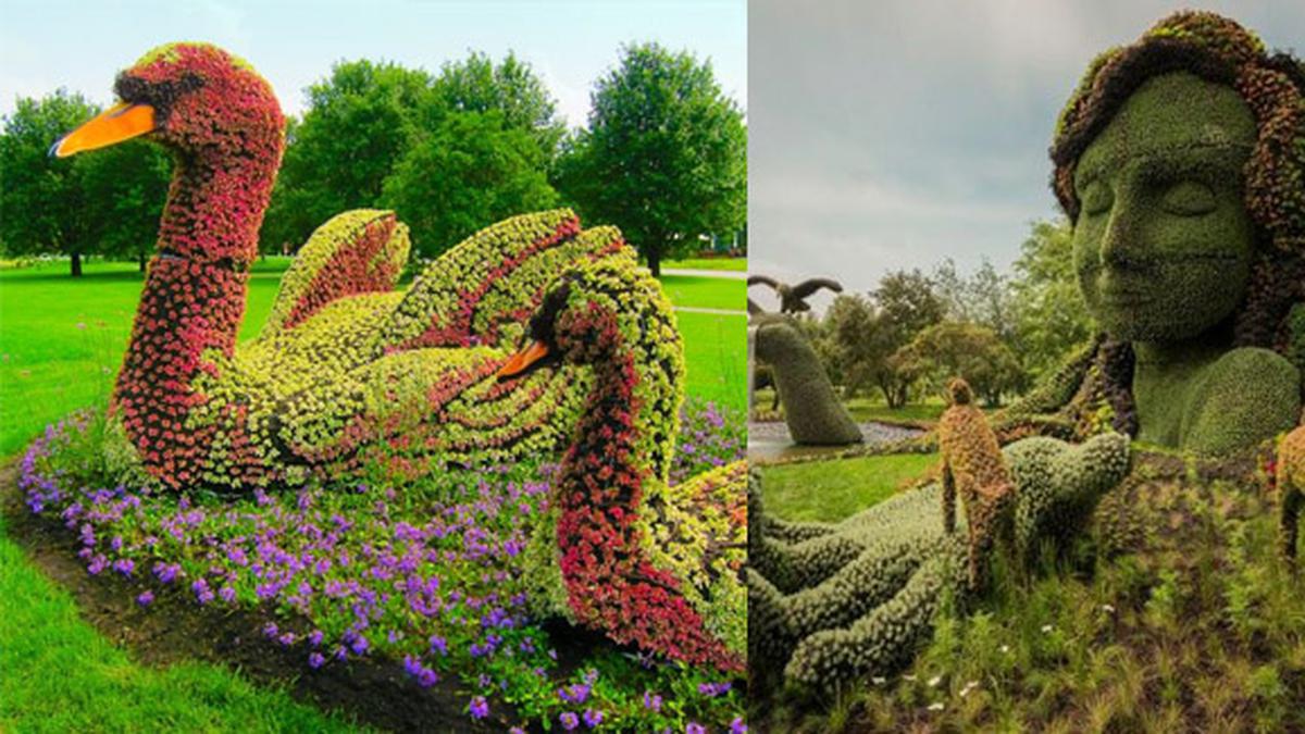 Seni Membuat Patung Dari Rangkaian Bunga, Super Kreatif dan Keren ...