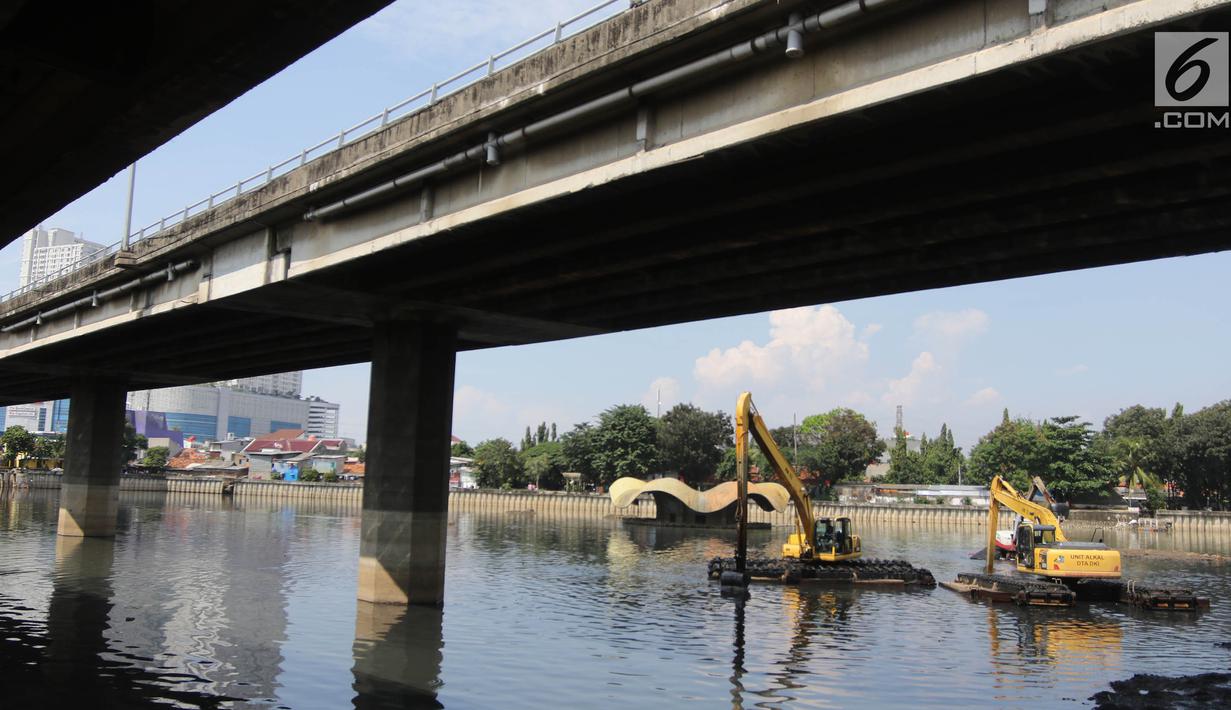 FOTO: Antisipasi Banjir, Pengerukan Waduk Grogol Jadi Tontonan Warga ...