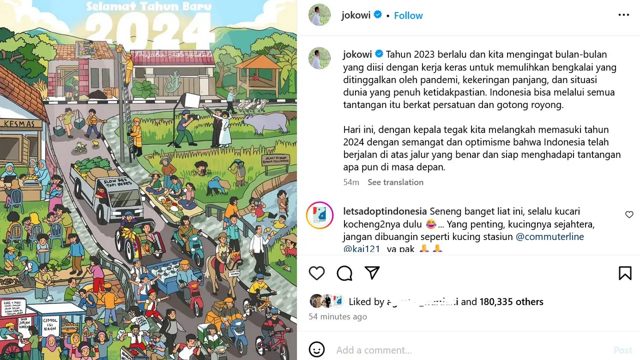 Presiden Jokowi Ucapkan Selamat Tahun Baru 2024, Selipkan Tukar Agar-Agar Viral hingga Tren ...