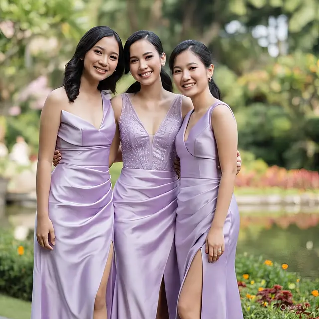 8 Model Gaun Bridesmaid Satin 2025, Kompak dan Elegan di Pernikahan ...