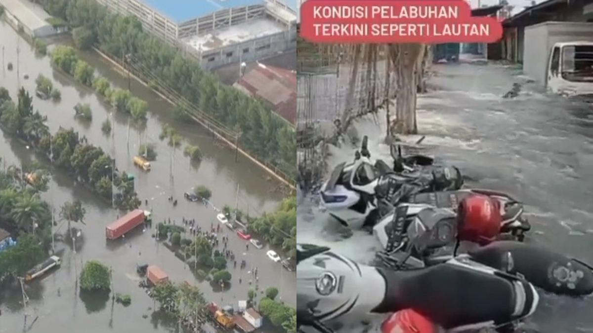 7 Potret Terkini Banjir Rob Semarang Akibat Tanggul Tanjung Mas Jebol