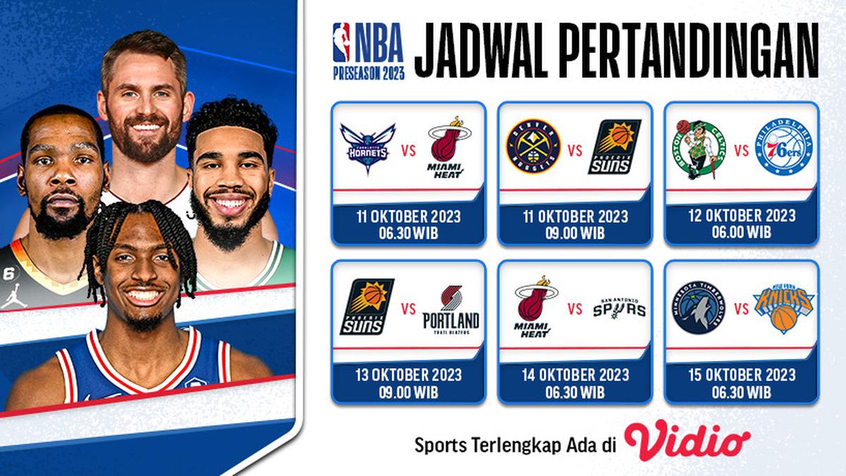 Jadwal dan Link Streaming NBA Pre Season 2023 di Vidio - Ragam Bola.com
