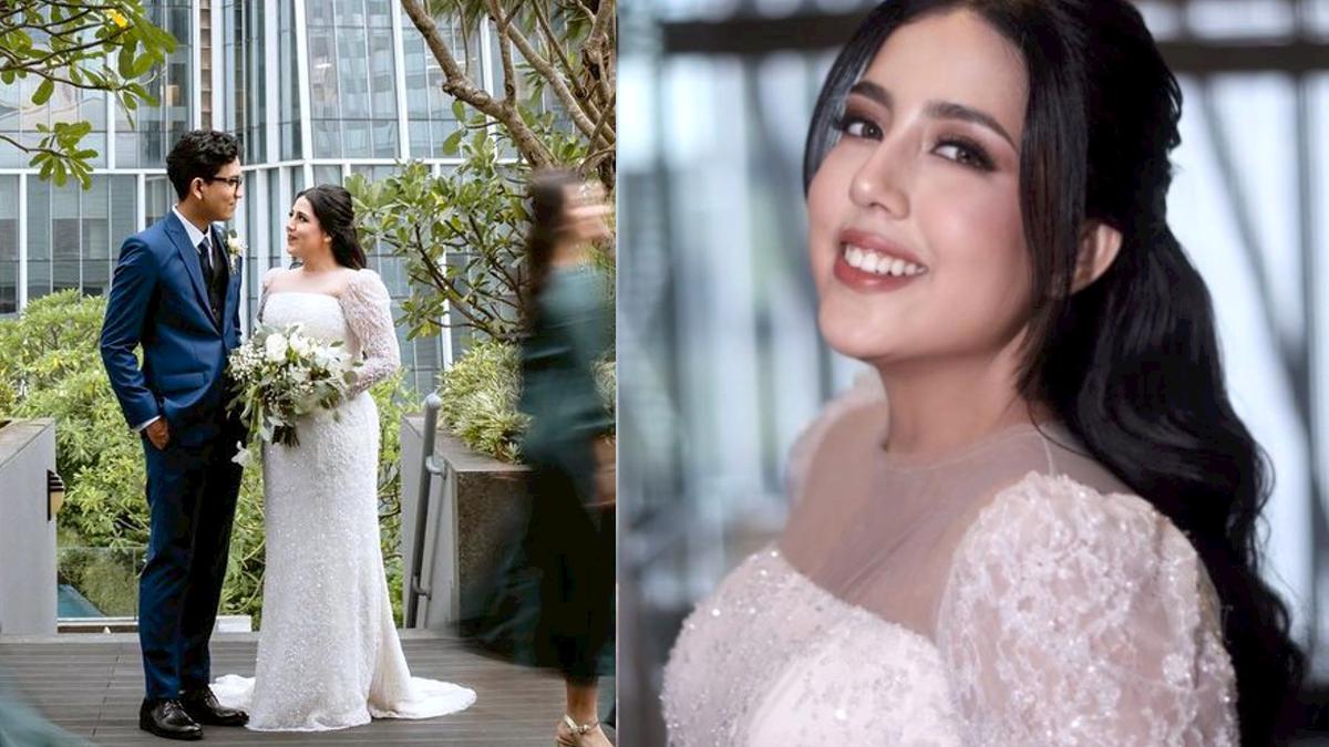 6 Gaya Nessie Judge Dibalut Gaun Putih Klasik di Momen Resepsi Pernikahan - Photo Fimela.com