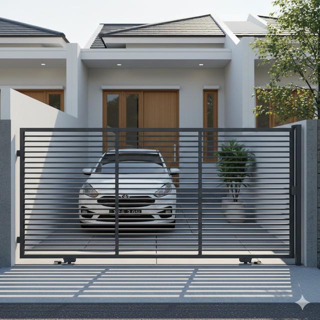 11 Model Pagar Rumah Sliding Modern untuk Carport Kecil, Solusi Lahan ...