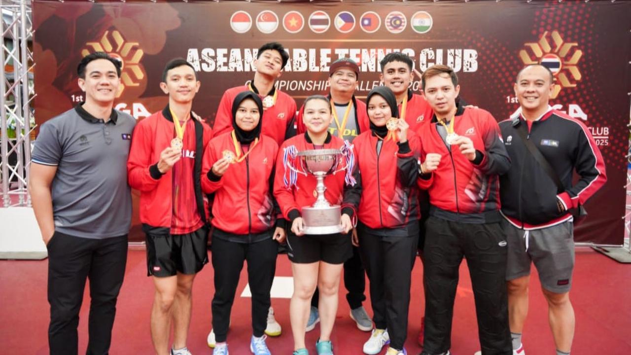 Klub Indonesia Juara Turnamen Tenis Meja Asia Tenggara 2025 di Thailand