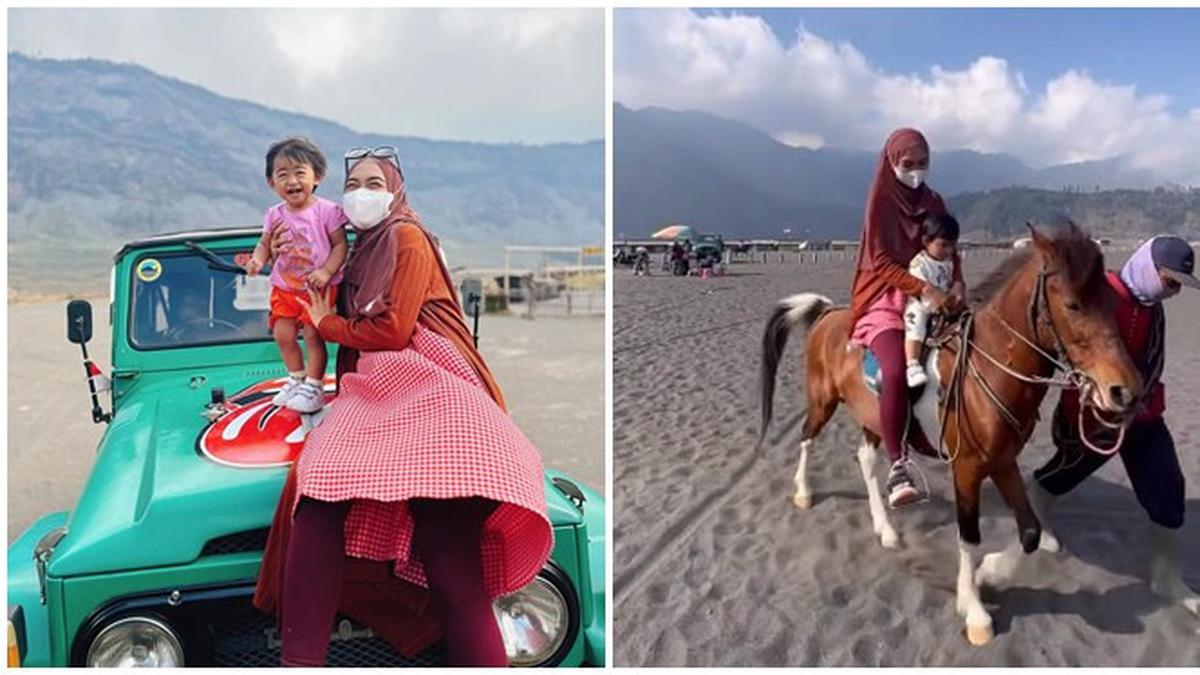 7 Potret Ria Ricis Ajak Moana ke Gunung Bromo, Jajal Berkuda Bersama - Hot Liputan6.com