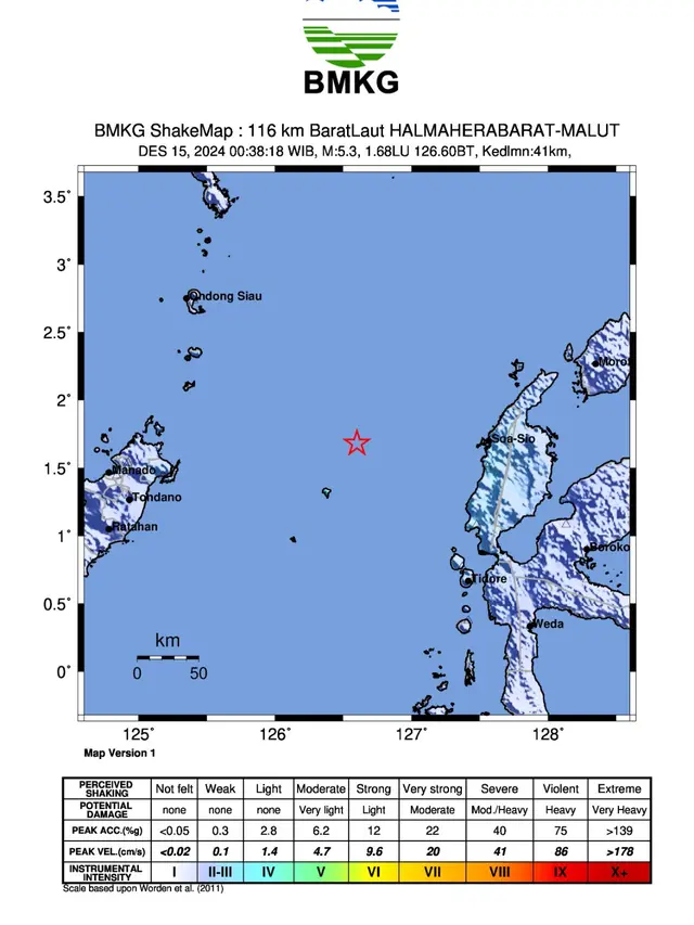 Gempa M 5,3 Guncang Halmahera Maluku Utara, Tidak Berpotensi Tsunami - News Liputan6.com