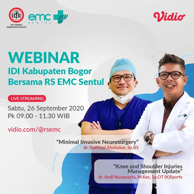 Saksikan Webinar Bersama IDI Kabupaten Bogor dan RS EMC Sentul di Vidio ...