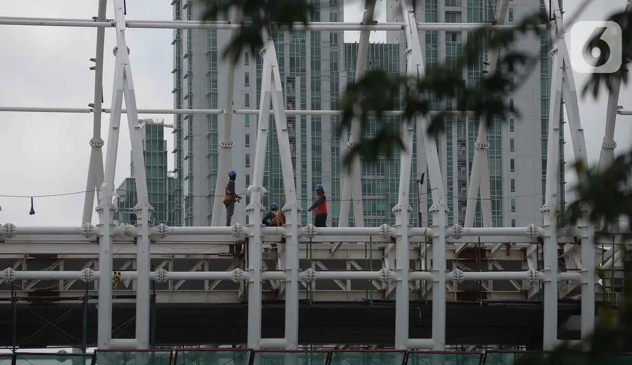 FOTO: Progres Proyek Pembangunan LRT Jabodebek - Foto Liputan6.com