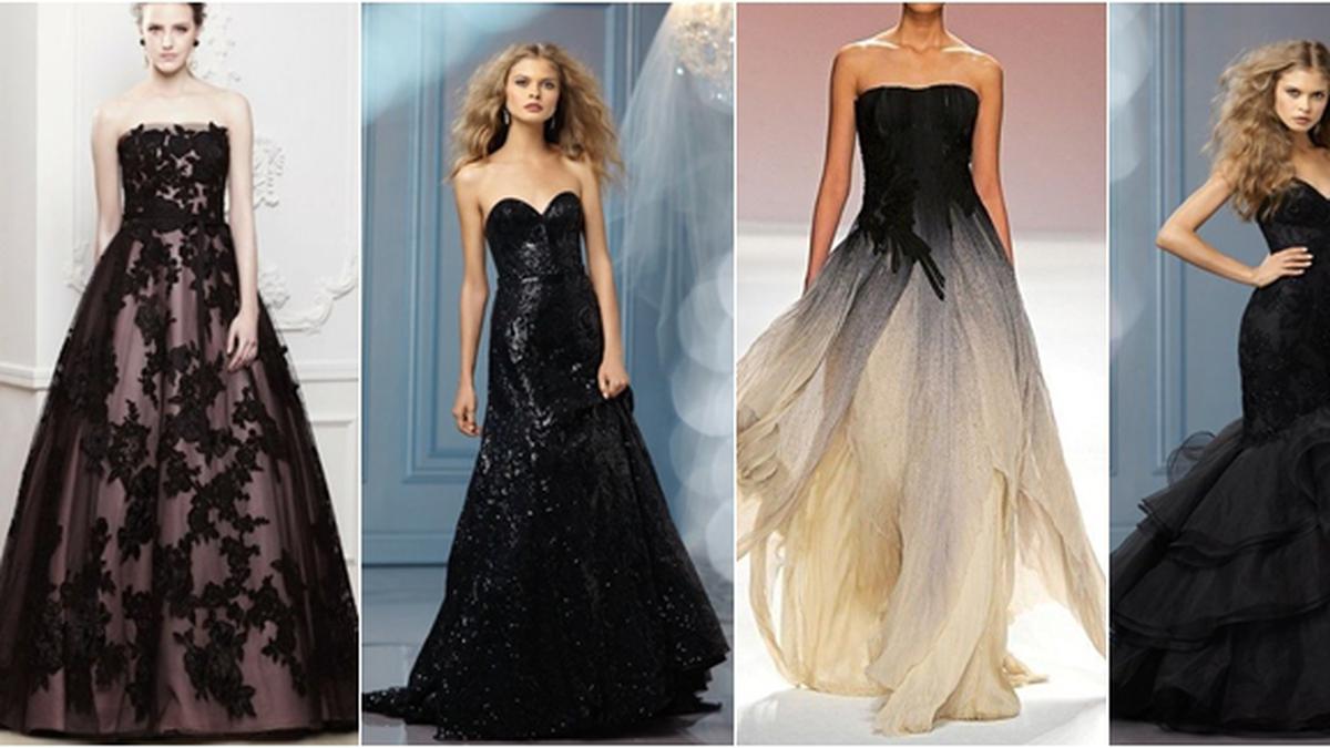 7 Gaun Pengantin Cantik Berwarna Hitam - Fashion Fimela.com
