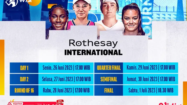 Jadwal Live Streaming WTA Rothesay International 2023 di Vidio, 26 Juni - 1 Juli 2023 - Ragam ...