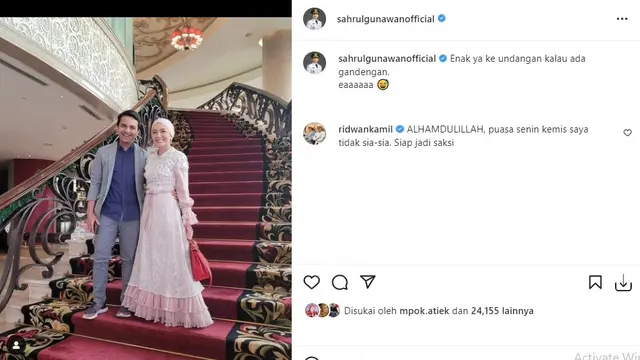 Sahrul Gunawan Pamer Gandeng Wanita saat Pergi ke Sebuah Acara, Ridwan ...