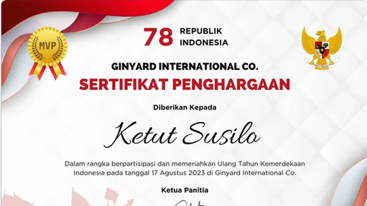 5 Contoh dan Cara Membuat Sertifikat Lomba 17 Agustus yang Mudah ...
