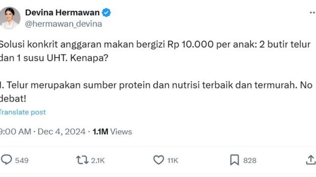 Chef Devina Hermawan Usulkan 2 Menu Simpel Buat Program Makan Bergizi ...
