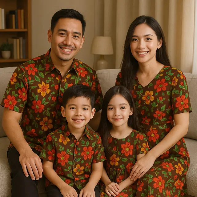 7 Contoh Baju Batik Sarimbit Keluarga dengan Gaya Modern untuk 2025 ...