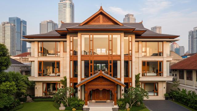 7 Model Rumah Minimalis Atap Limasan Modern dengan Bukaan Banyak