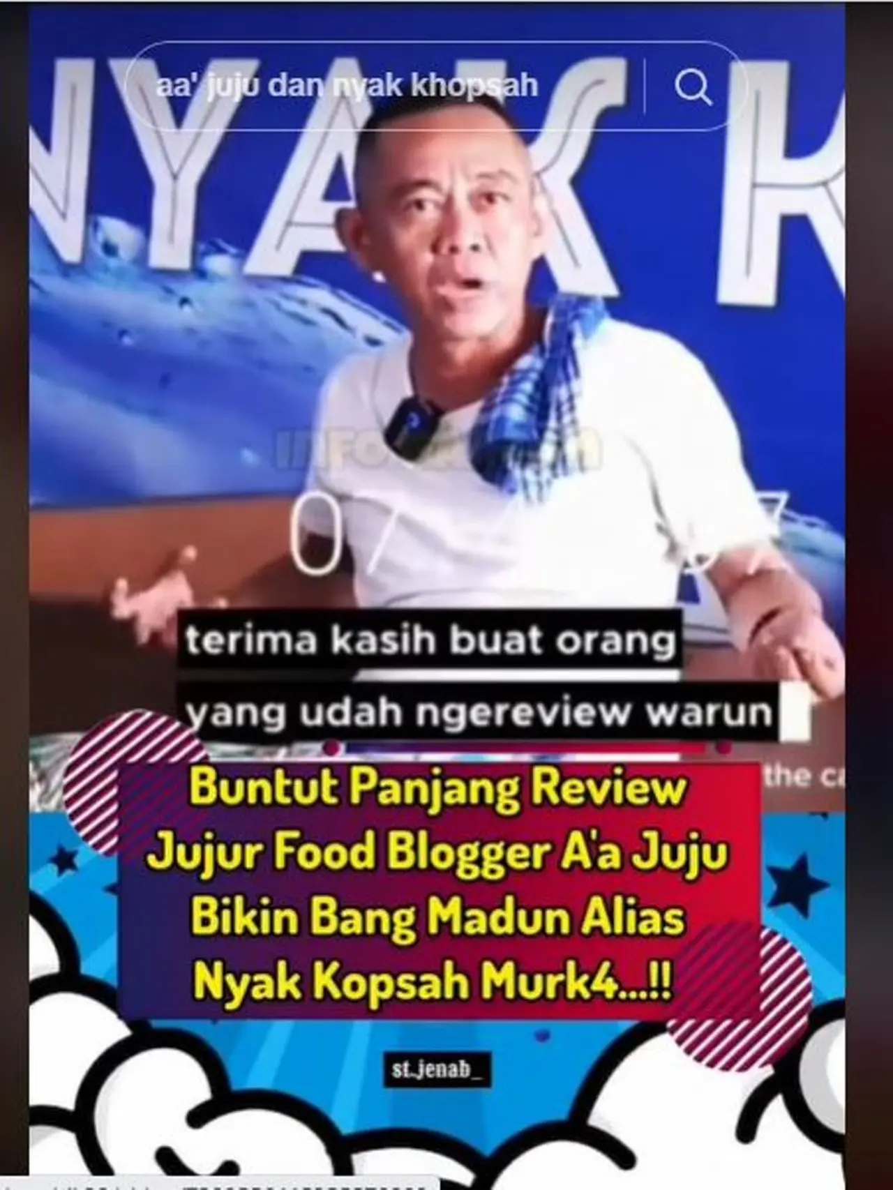 Profil Bang Madun, Pemilik Warung Nyak Kopsah yang Kena Review Jujur ...