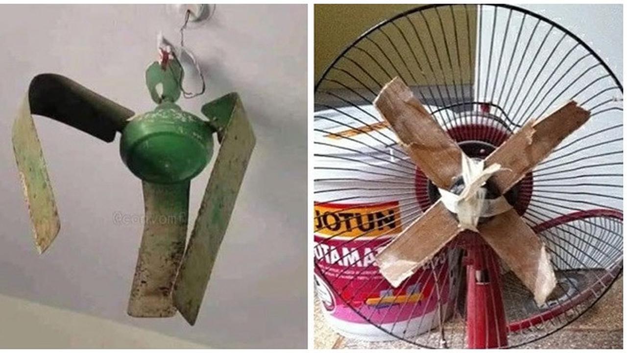 6 Potret Baling-Baling Kipas Angin Nyeleneh Bikin Ngakak, Sudah Lelah Berputar