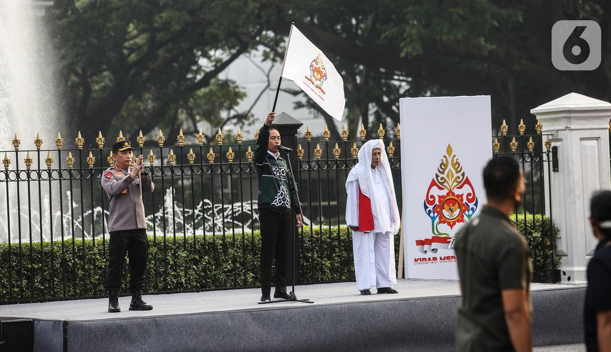 Momen Presiden Jokowi Lepas Kirab Merah Putih