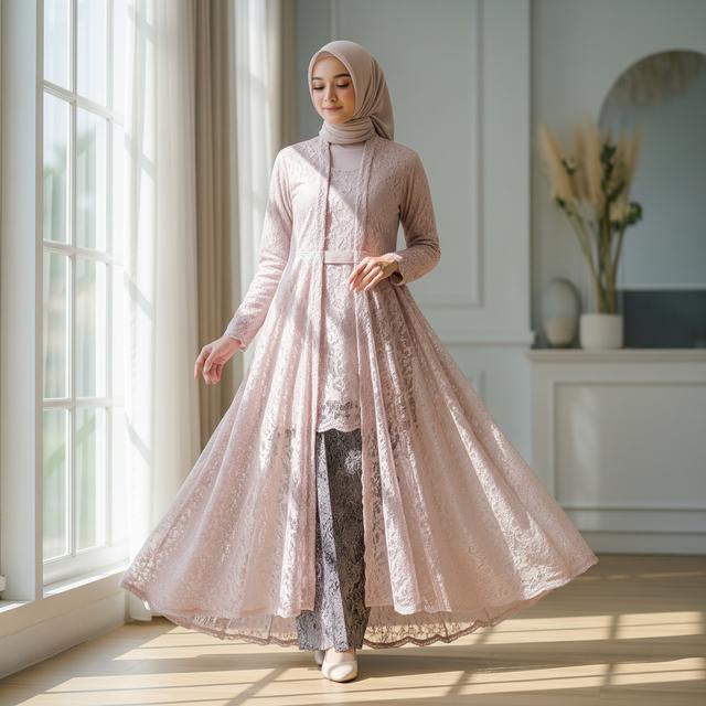 9 Model Gamis Outer Brokat Panjang, Pilihan Elegan untuk Berbagai Acara