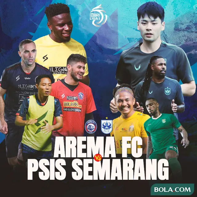 Duel Antarlini Arema Vs PSIS di BRI Liga 1: Persaingan Sengit di Lini Depan - Indonesia Bola.com
