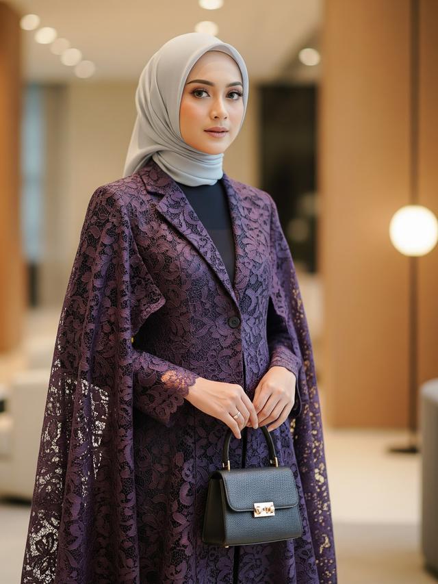 8 Model Abaya Blazer Brokat 2025, Elegan dan Modern untuk Segala Acara