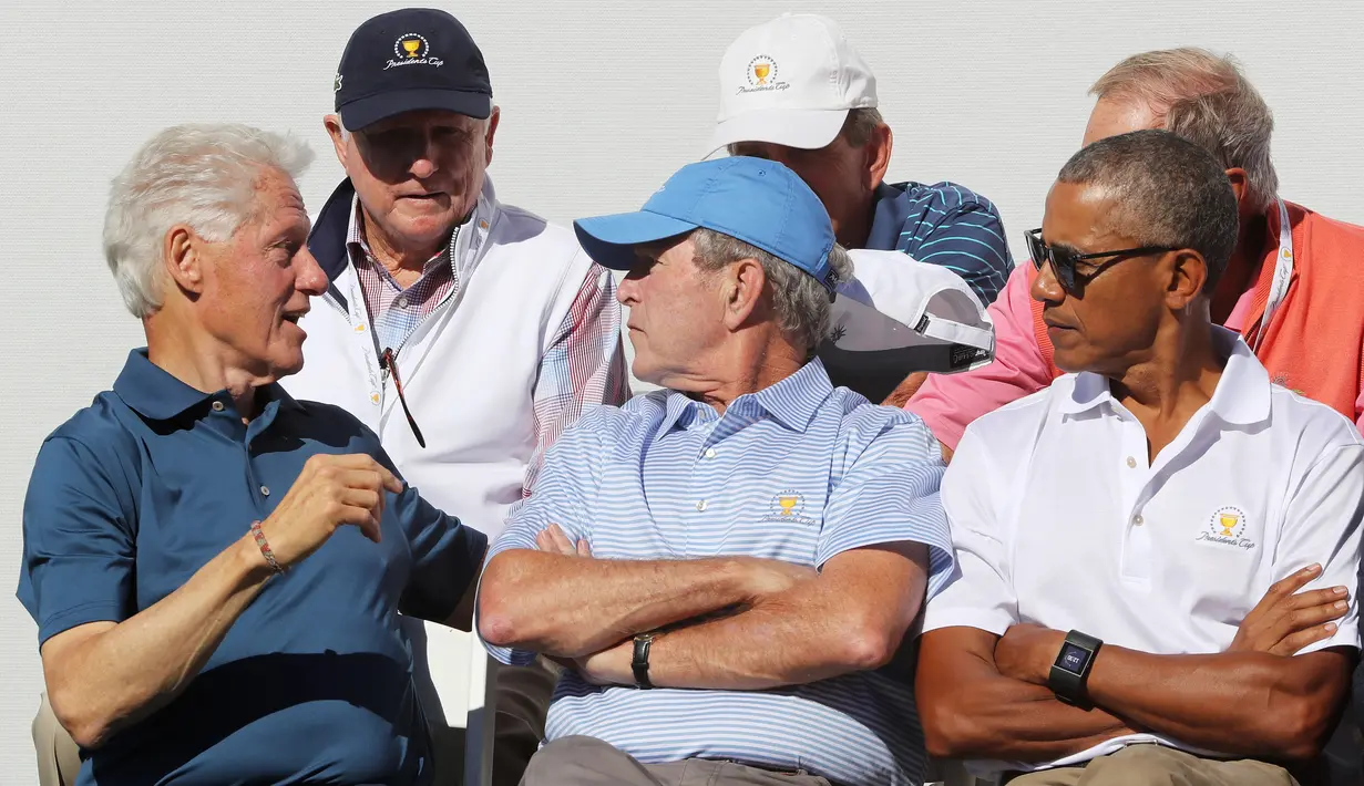 PHOTO: Saat Tiga Mantan Presiden AS Kompak Nonton Golf Bareng - Foto ...