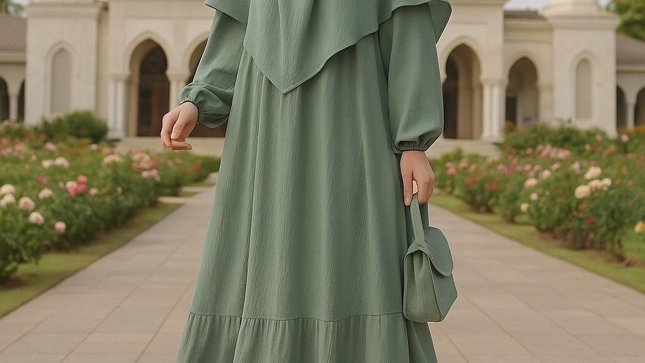 10 Inspirasi Model Gamis Syari A-Line Terbaru yang Sedang Digemari ...