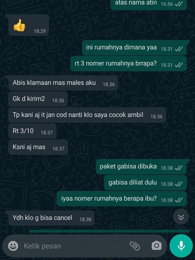 7 Chat WhatsApp Kurir Antar Paket ke Pelanggan Ini Kocak, Malah Diajak Ribut - Hot Liputan6.com