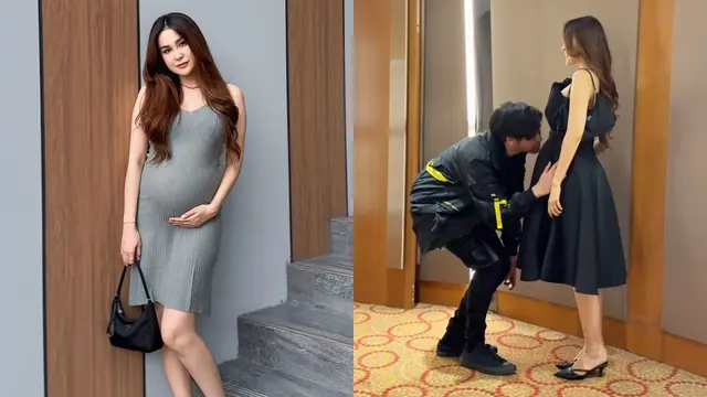 7 Potret Vicy Melanie Hamil Pertama Pamer Baby Bump, Kevin Aprilio Beri ...