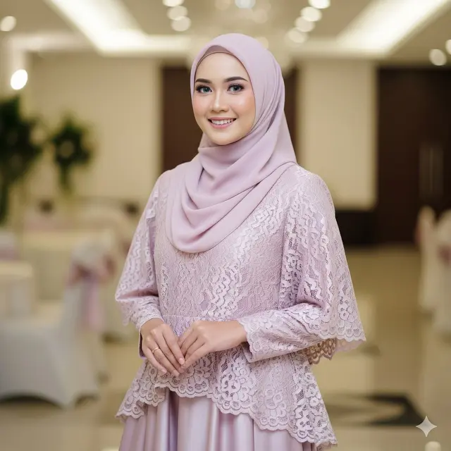 8 Rekomendasi Dress Panjang Renda Kombinasi Satin Muslim, Gaya Feminin ...