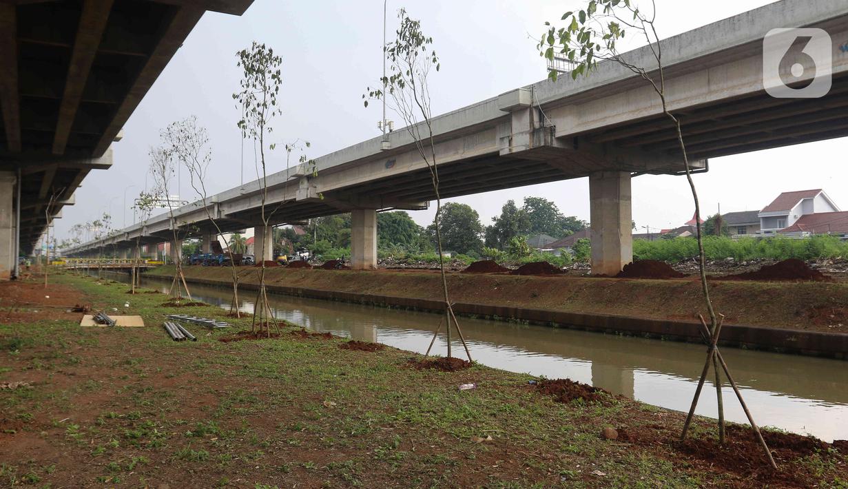 Progres Penghijauan Kolong Tol Becakayu - Foto Liputan6.com